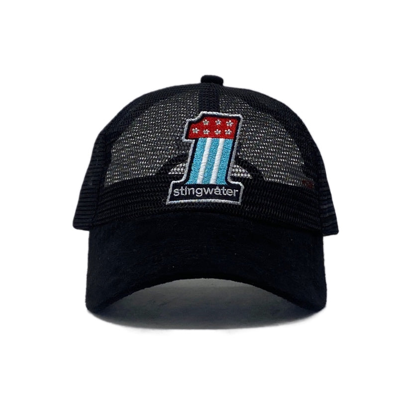 Number 1 Trucker Hat Double Black – stingwater